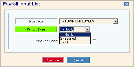 Payroll Input List Instructions